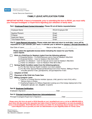 Fillable Online FAMILY LEAVE APPLICATION FORM Fax Email Print - pdfFiller