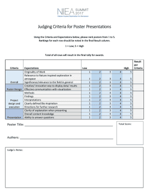 Fillable Online Judging Criteria for Poster Presentations Fax Email ...