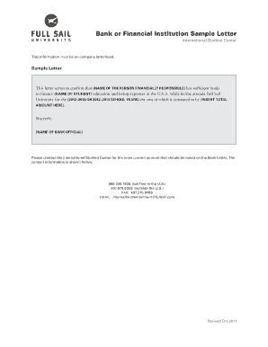 Fillable Online Bank or Financial Institution Sample Letter Fax Email ...