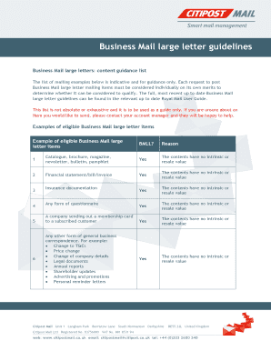 Fillable Online Business Mail large letter guidelines Fax Email Print ...