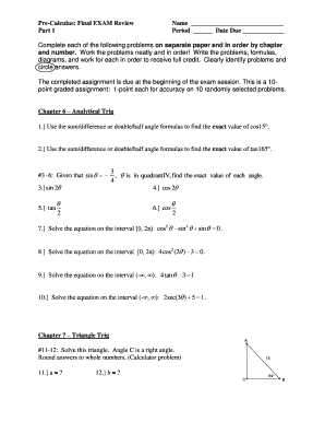 Calculus Final Exam Review - Fill Online, Printable, Fillable, Blank ...