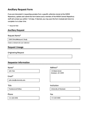 Fillable Online Ancillary Request Form Fax Email Print - pdfFiller