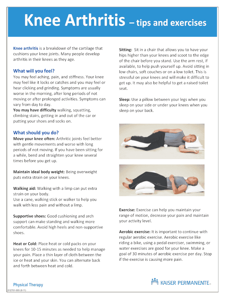 Fillable Online Knee Arthritis tips and exercises Fax Email Print ...