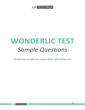 Wonderlic Sample Question - Fill Online, Printable, Fillable, Blank ...