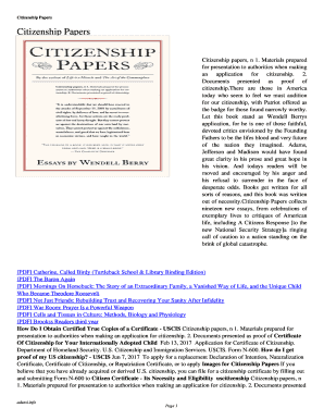 Fillable Online Citizenship Papers Fax Email Print - pdfFiller