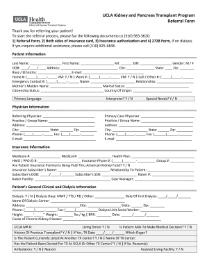 Ucla Kidney Transplant Referral Form - Fill Online, Printable, Fillable ...