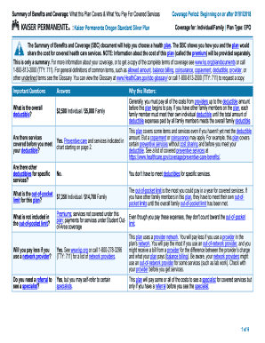 Fillable Online : Kaiser Permanente Oregon Standard Silver Plan Fax ...