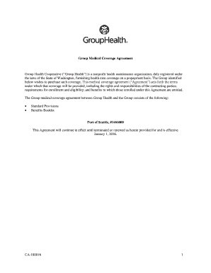 Fillable Online Group Health Cooperative (Group Health) is a nonprofit ...