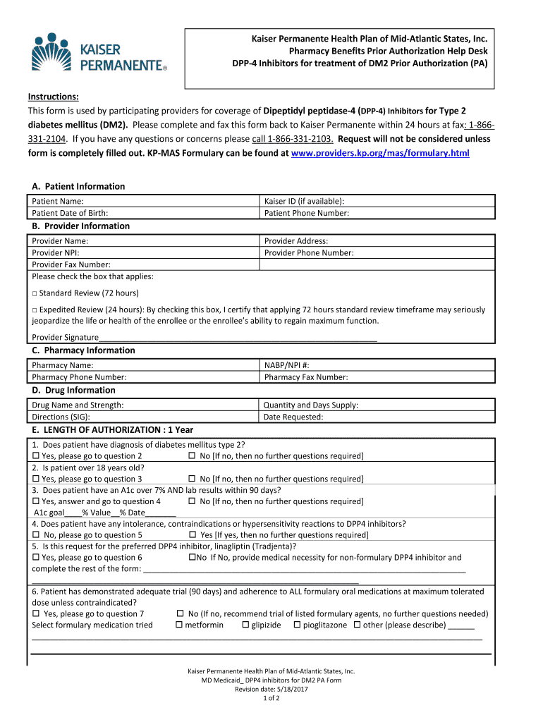 Fillable Online DPP-4 Inhibitors for treatment of DM2 Prior ...