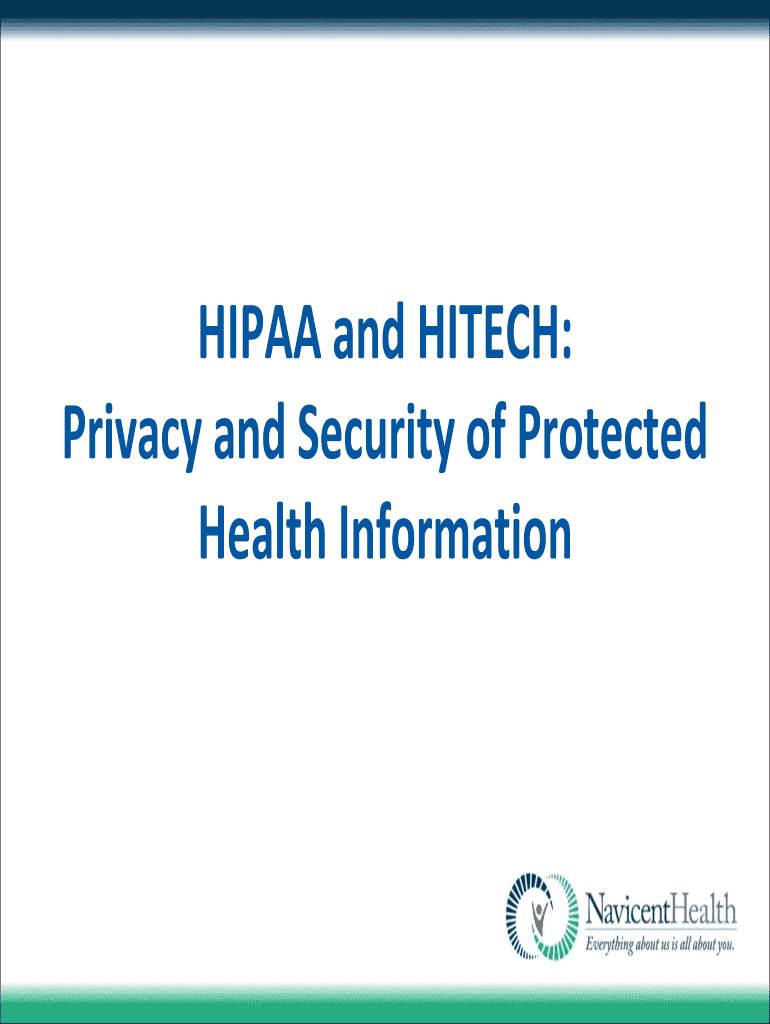 Fillable Online HIPAA and HITECH: Fax Email Print - pdfFiller
