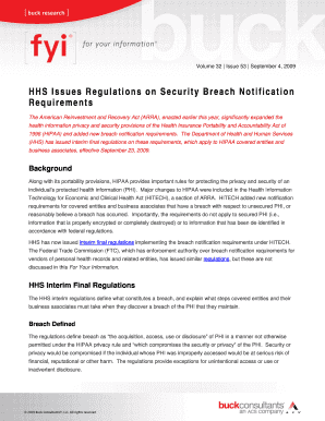 Fillable Online HHS Issues Regulations on Security Breach Notification ...