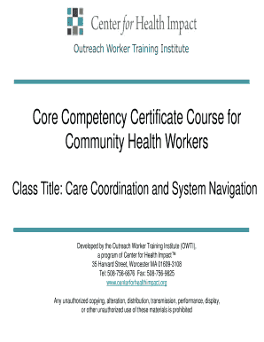 Fillable Online Core Competency Certificate Course for Fax Email Print ...
