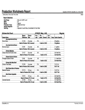Fillable Online Production Worksheets Report Fax Email Print - pdfFiller