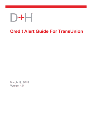 Fillable Online Credit Alert Guide For TransUnion Fax Email Print ...