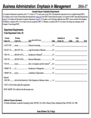 Fillable Online Business Administration: Emphasis in Management Fax ...