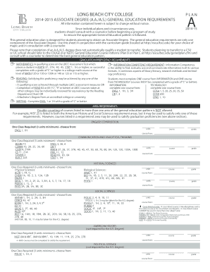 Fillable Online ) GENERAL EDUCATION REQUIREMENTS Fax Email Print ...