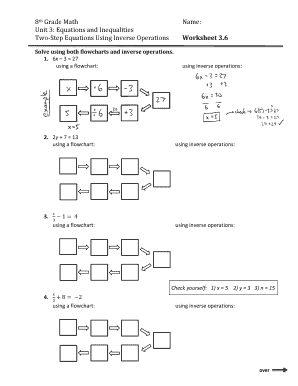 Fillable Online Two-Step Equations Using Inverse Operations Fax Email ...