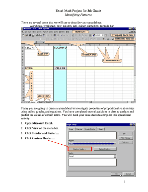 Fillable Online Excel Math Project for 8th Grade Fax Email Print ...