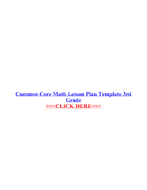 Fillable Online Common Core Math Lesson Plan Template Fax Email Print ...