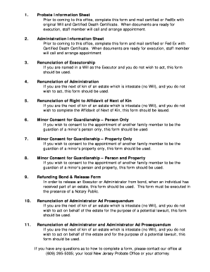 Fillable Online Probate Information Sheet Fax Email Print - pdfFiller