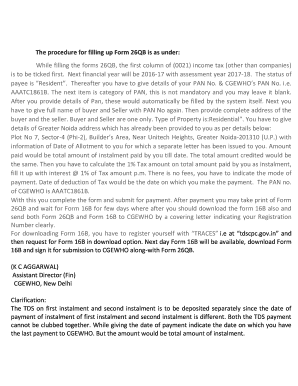 Fillable Online The procedure for filling up Form 26QB is as under: Fax ...