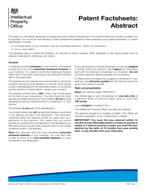 Fillable Online The basis of a UK patent application is a legal ...