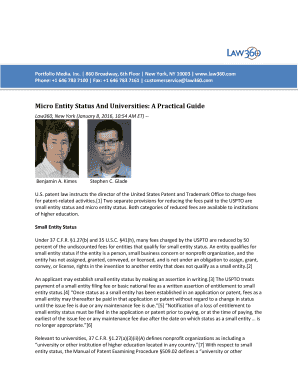 Fillable Online Micro Entity Status And Universities: A Practical Guide ...