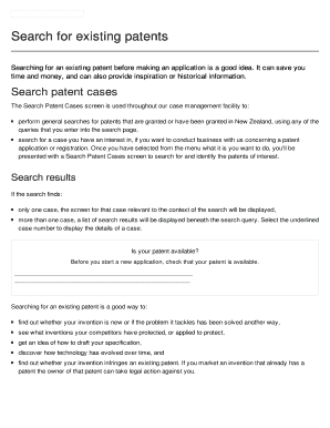 Fillable Online Search for existing patents Fax Email Print - pdfFiller