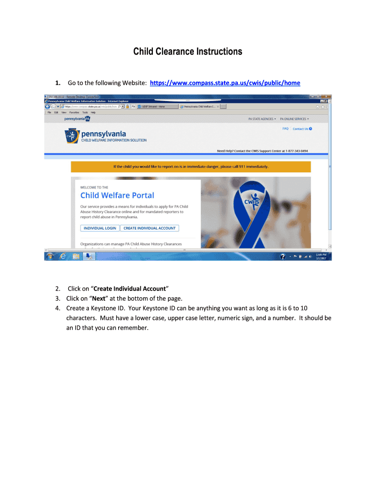 Fillable Online Child Clearance Instructions Fax Email Print - pdfFiller