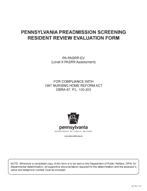 Fillable Online pennsylvania preadmission screening Fax Email Print ...