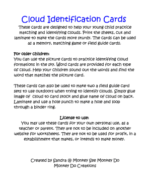 Fillable Online Cloud Identification Cards Fax Email Print - pdfFiller