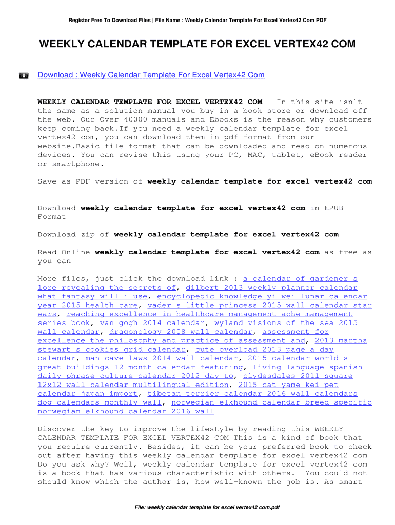 Fillable Online Register Free To Download Files File Name : Weekly ...