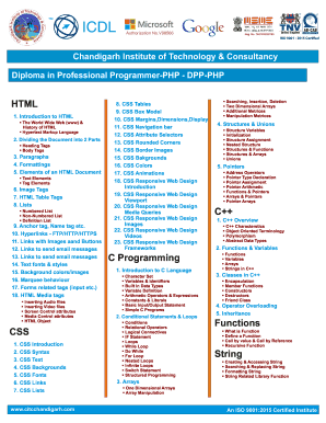 Fillable Online Diploma in Professional Programmer-PHP - DPP-PHP Fax ...