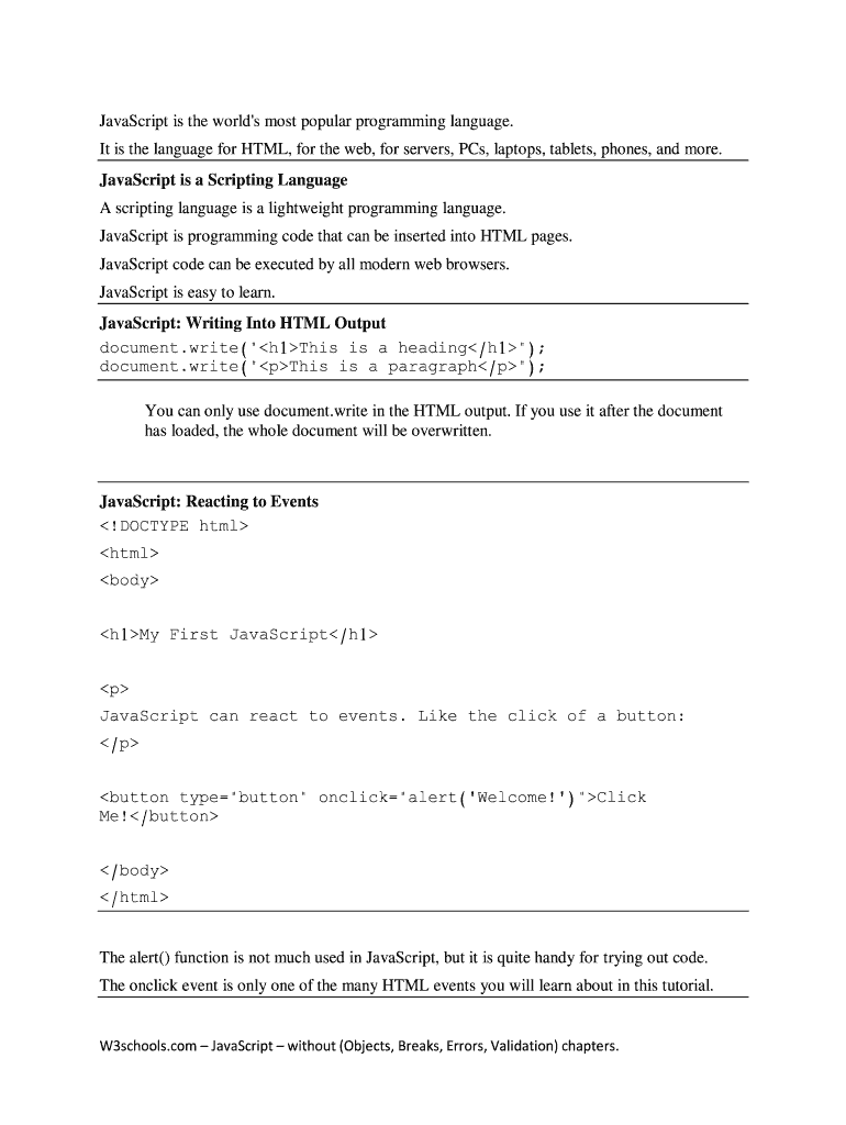 Fillable Online Javascript Is The Worlds Most Popular Programming Language Fax Email Print