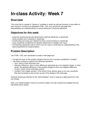 Fillable Online In-class Activity: Week 7 Fax Email Print - pdfFiller