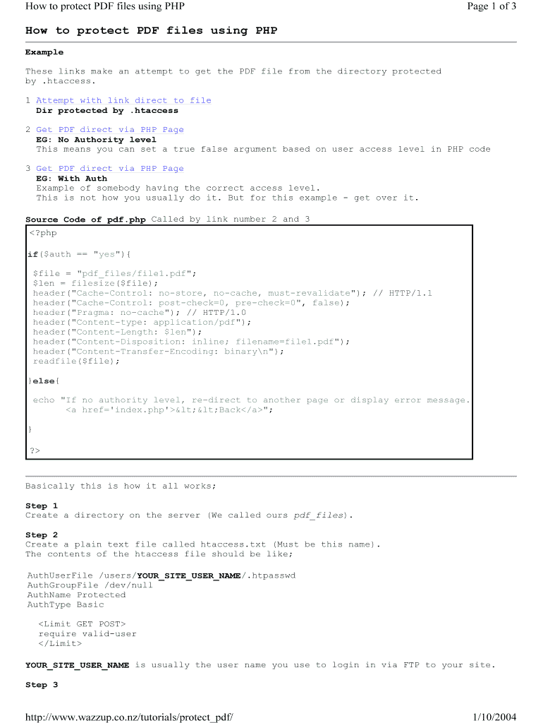 Fillable Online How to protect PDF files using PHP Fax Email Print ...