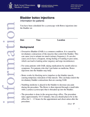 Fillable Online Bladder botox injections Fax Email Print - pdfFiller