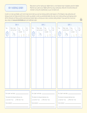 Fillable Online Many doctors say that tracking your bladder habits is a ...