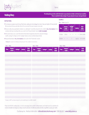Fillable Online The Voiding Diary provides useful information to your ...