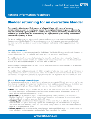 Fillable Online Bladder retraining for an overactive bladder Fax Email ...