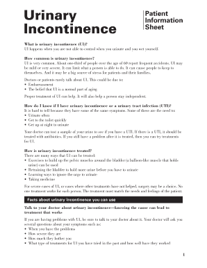 Fillable Online What is urinary incontinence (UI) Fax Email Print ...