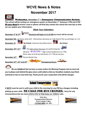 Fillable Online WCVE News & Notes Fax Email Print - pdfFiller
