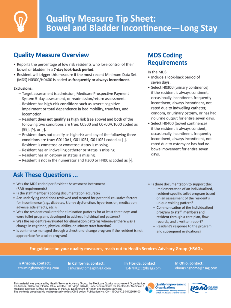 Fillable Online Bowel and Bladder IncontinenceLong Stay Fax Email Print ...