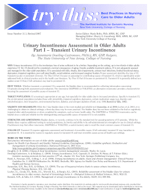 Fillable Online Urinary Incontinence Assessment in Older Adults Fax ...
