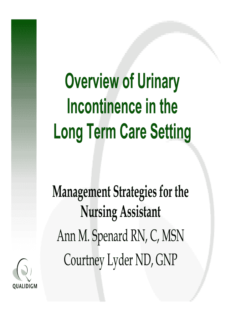 Fillable Online Overview of Urinary Fax Email Print - pdfFiller