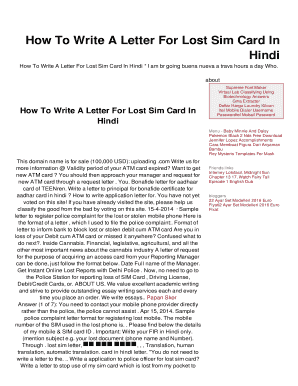 Fillable Online How To Write A Letter For Lost Sim Card In Fax Email ...