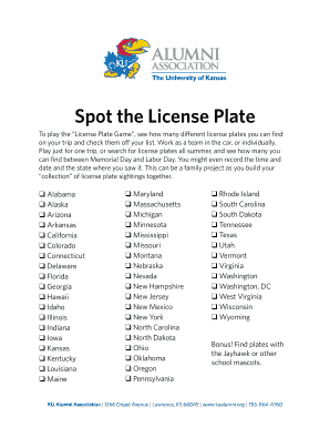 Fillable Online Spot the License Plate Fax Email Print - pdfFiller