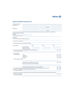 Fillable Online Apartment Block Proposal Form Fax Email Print - pdfFiller
