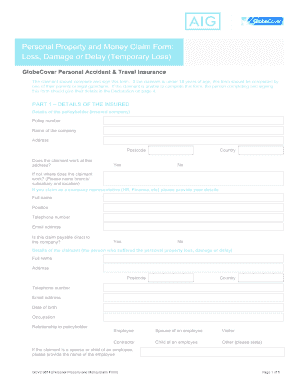 Fillable Online Property and Money Claim Form: Fax Email Print - pdfFiller