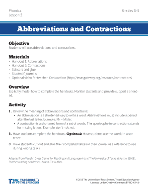 Fillable Online Abbreviations and Contractions Fax Email Print - pdfFiller